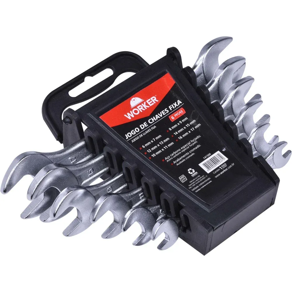 Chaves Fixas Worker 6 Peças: Precisão e Durabilidade - Ferramentas Kennedy